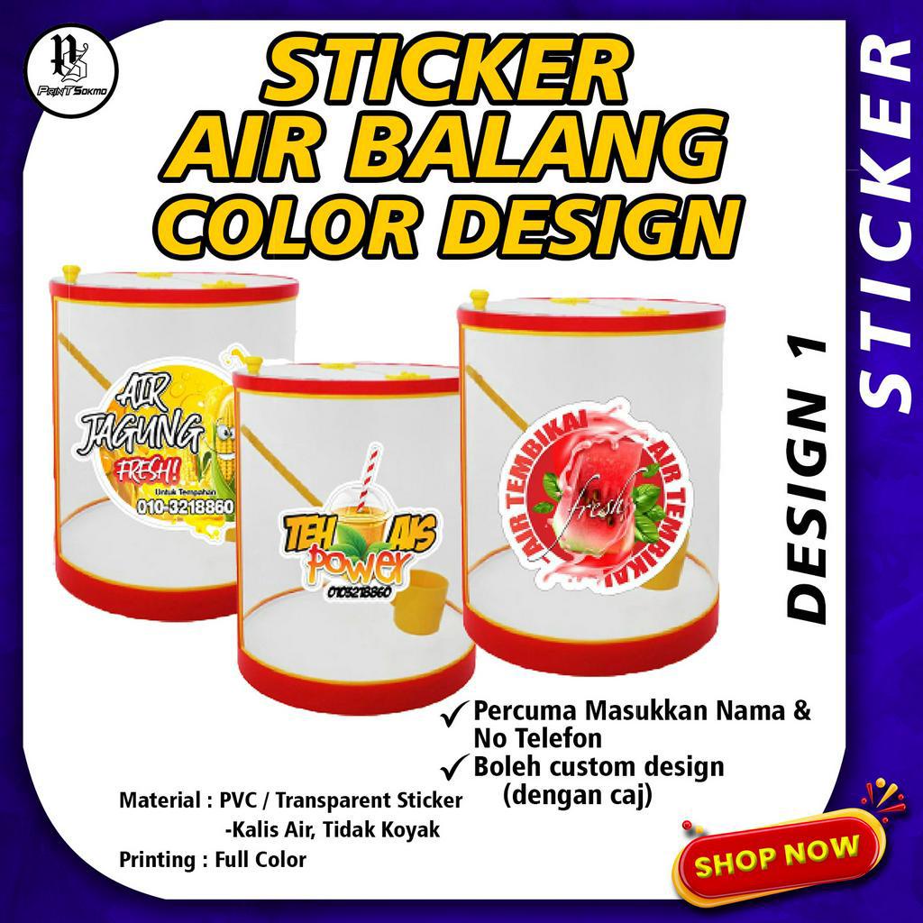 Sticker Air Balang 💥 Transparent atau PVC 💥 Kalis Air, Design Cantik 💥 ...