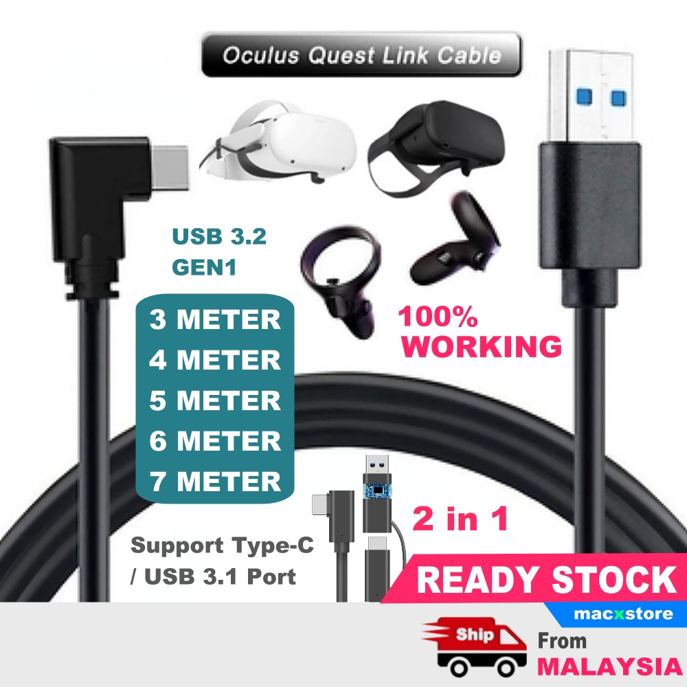 5M 3M TYPE-C Cable Oculus Quest 2 Link Cable Pico 4 USB3.2 USB-A To ...