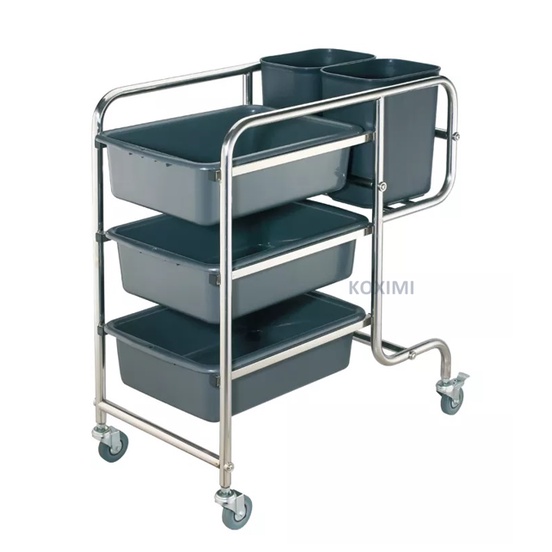 Stainless Steel Collector Trolley / Multifunctional Restaurant Hotel ...