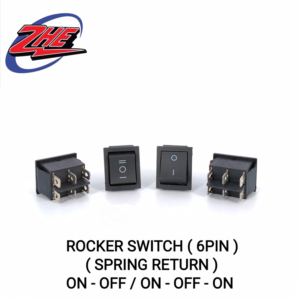 6 Pin 3 Position *SPRING RETURN* (ON-OFF/ON-OFF-ON) *Momentary* Rocker ...