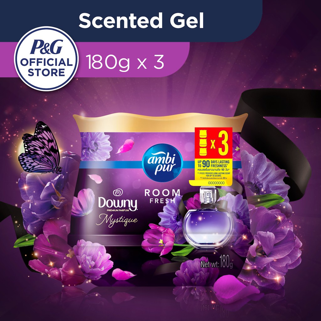 Ambi Pur Room Fresh Gel Downy Mystique Premium Parfum 180 g x 3 | Shopee Malaysia