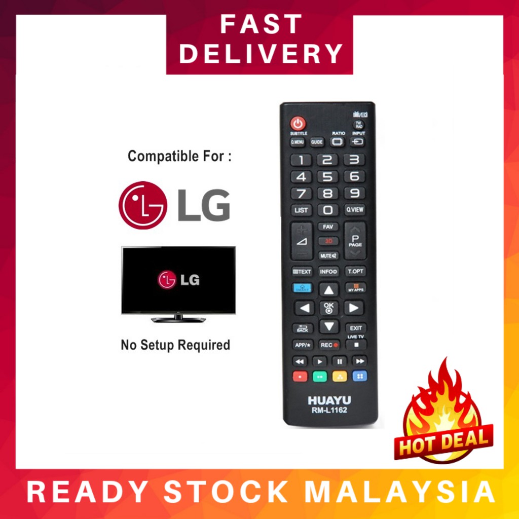 (READY STOCK) LG LCD/LED TV Remote Control Replacement -Huayu RM-L1162 | Shopee Malaysia