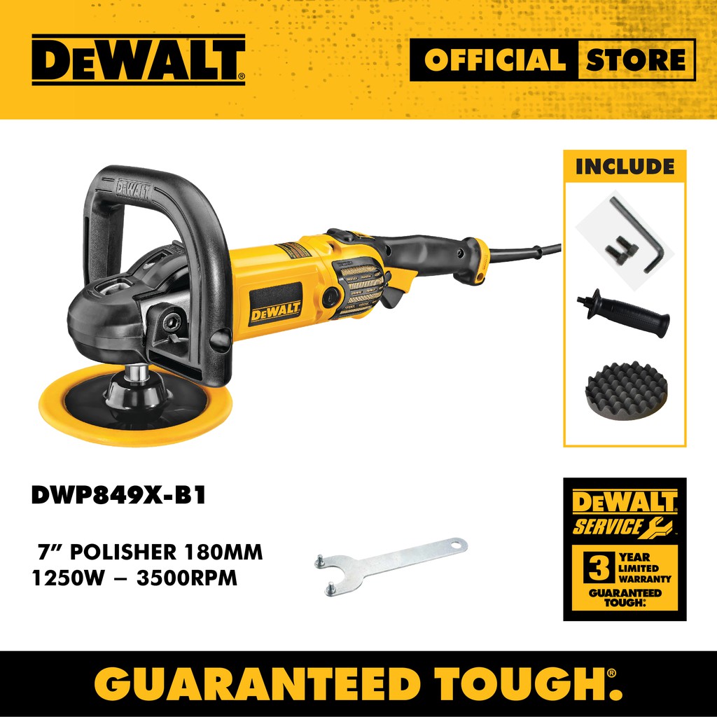 DEWALT DWP849X-B1 Polisher (180mm/1250W/3500rpm) (Penggilap) | Shopee ...