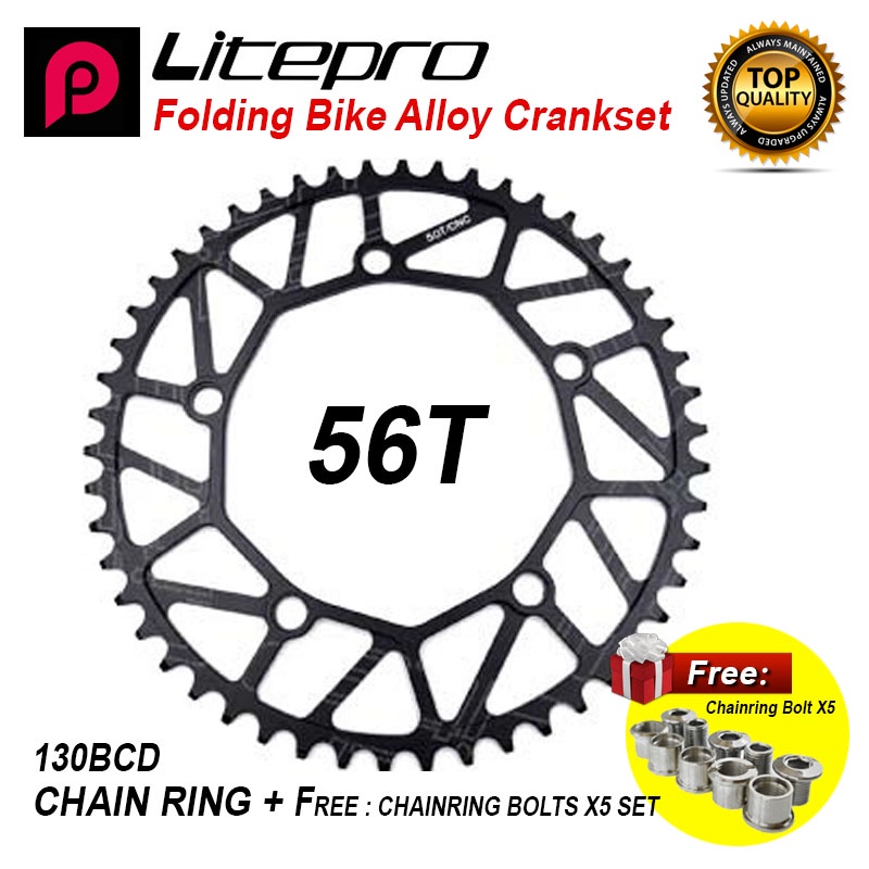 Litepro Ultralight Narrow Wide Hollow Chainring 130mm 50T 52T 54T 56T ...