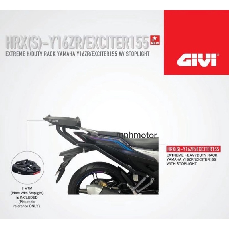 GIVI Y15 ZR Y15ZR MONORACK J HRV / Y16 Y16ZR EXCITER-155 MONORACK J HRV WITH LAMP HEAVY DUTY ...