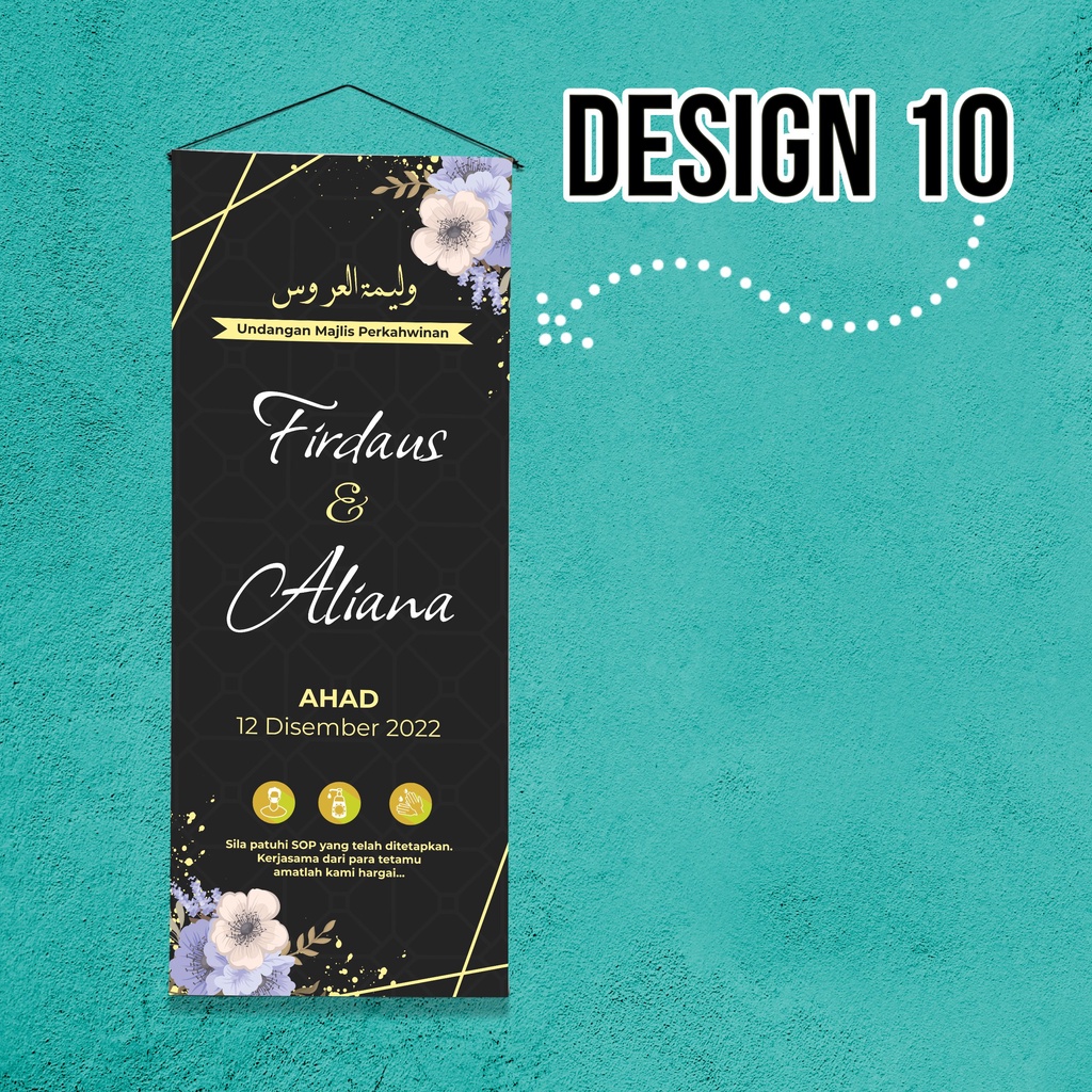 Bunting Banting Paip Banner Kahwin Wedding SOP Murah Cantik 💦 ...