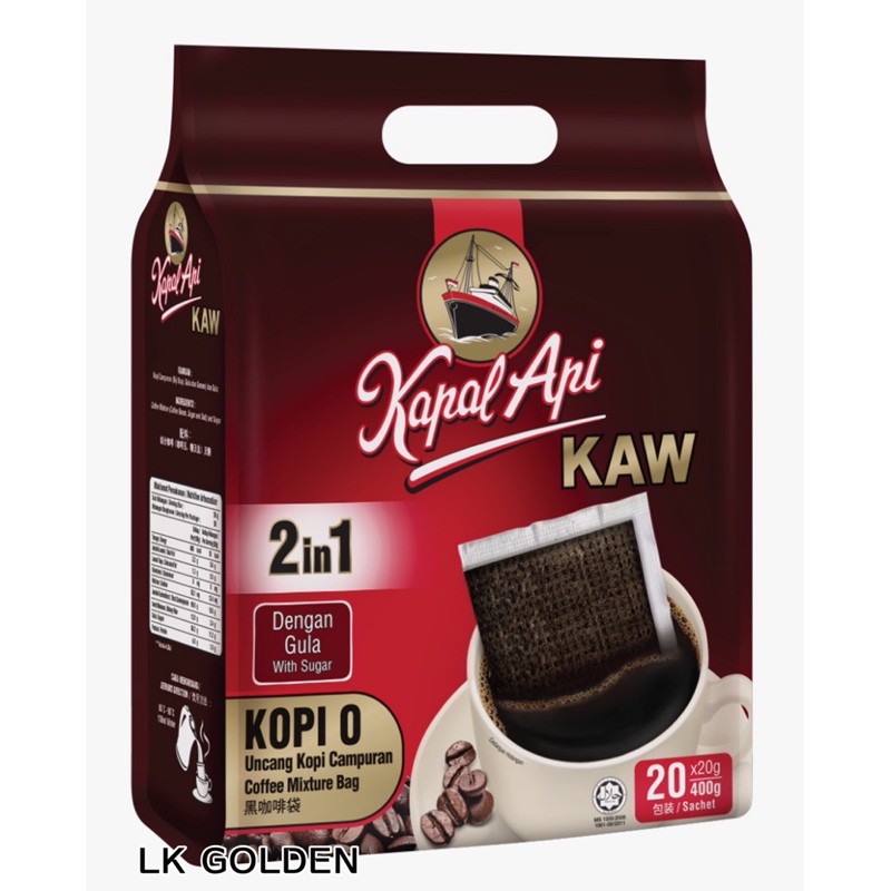 Kopi Cap Kapal Api Kaw [2-in-1] Kopi-O-Bag (20's) | Shopee Malaysia
