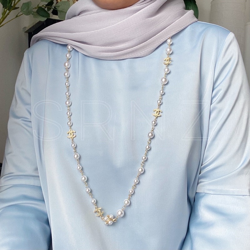 🇲🇾READY STOCK🇲🇾 NCK 027 CHANELA PEARL NECKLACE RANTAI PEARL RANTAI MUTIARA RANTAI LEHER PEARL ...