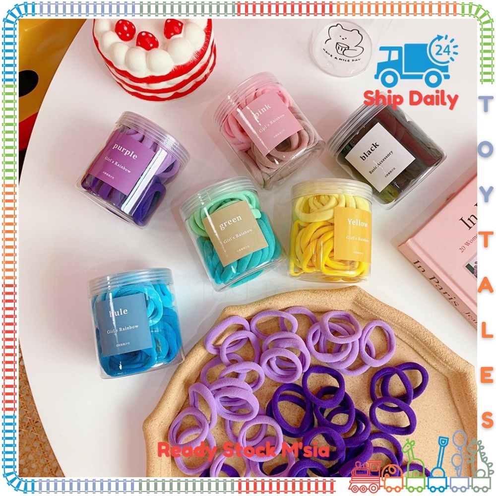 INS Style Hair Tie [ 50pcs in Container Box ] Accessories Kids Women ...