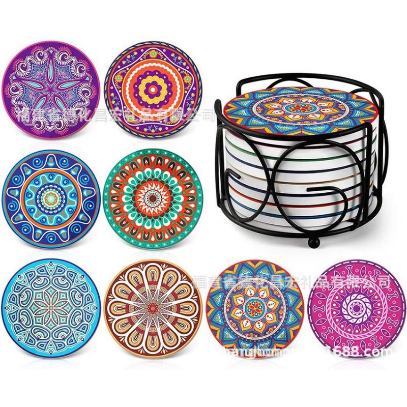 CERAMIC CUP COASTER BOHEMIAN/ MARBLE STYLE - 1PCS | Shopee Malaysia