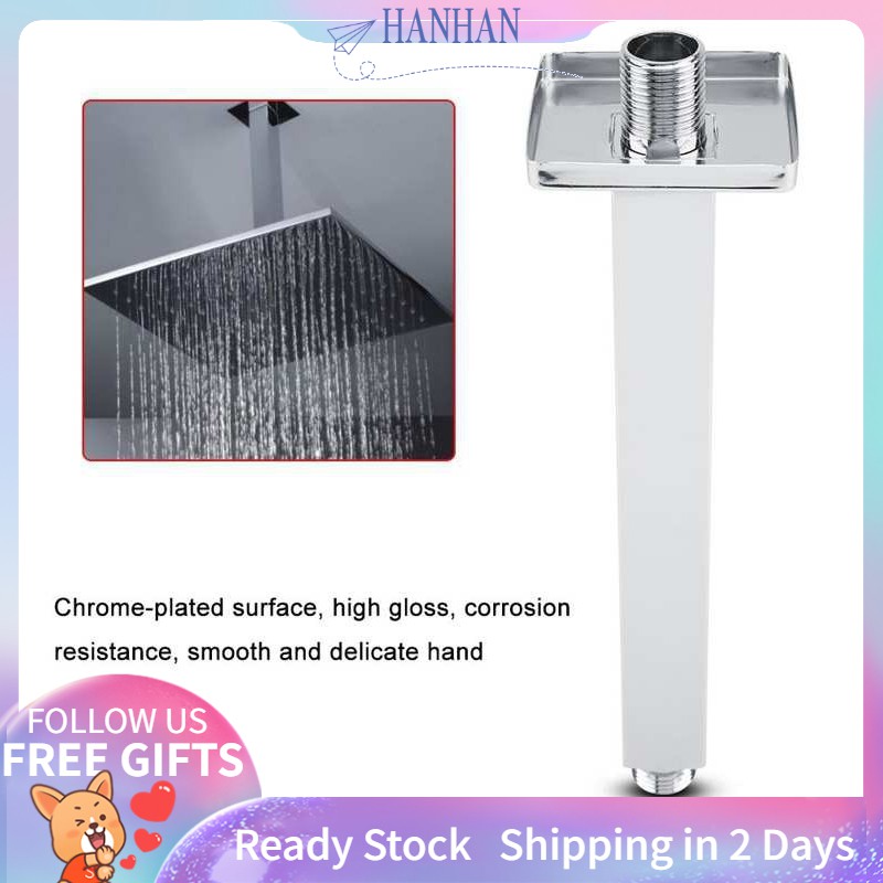 [Ready Stock] Square Stainless Steel Structure Top Shower Arm Pipe Wall ...