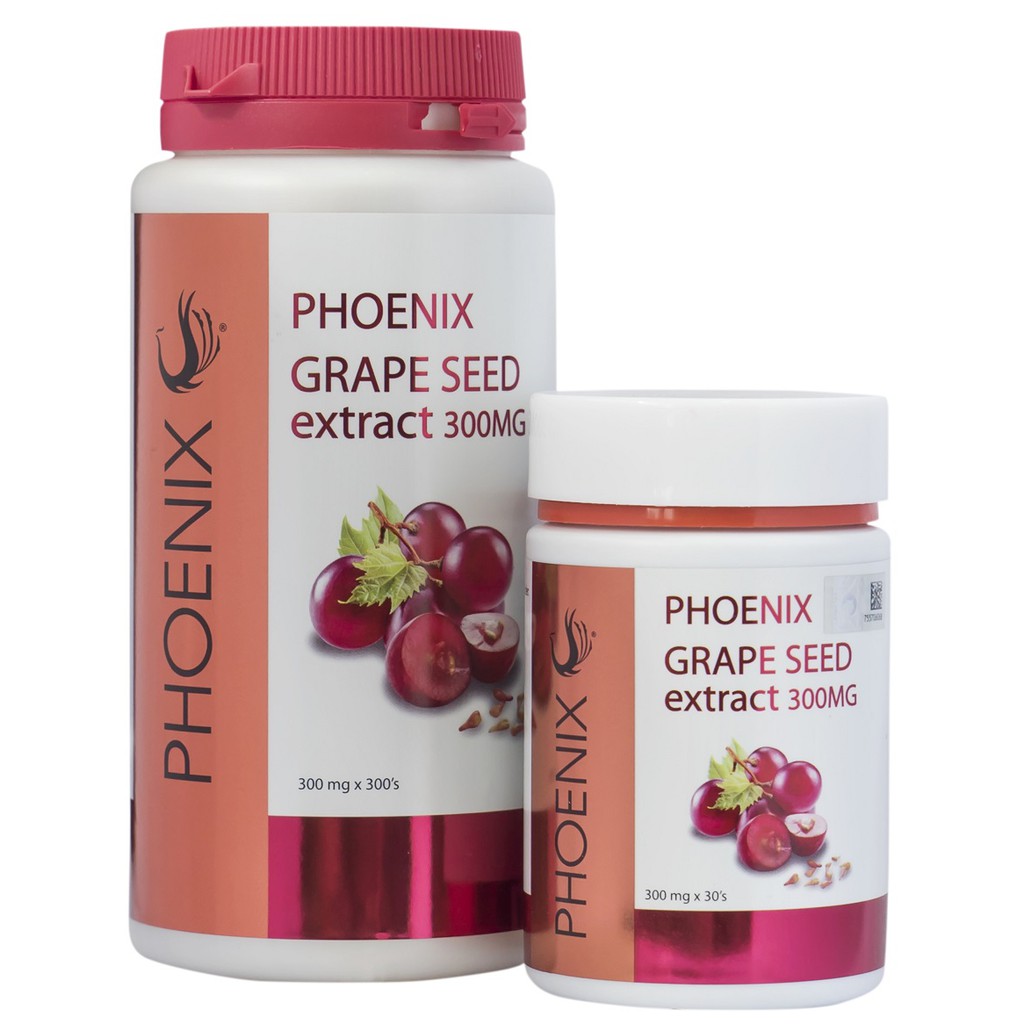 PHOENIX Grape Seed Extract (300mg X 300 Capsules) 凤凰葡萄籽精华 (300 mg x 300 ...
