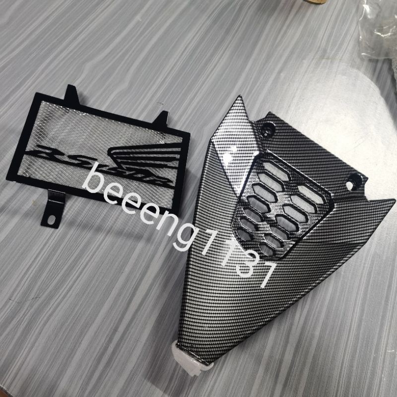 🔥RS150 set Package 2 in 1🔥Engine cover carbon+Radiator cover black ...