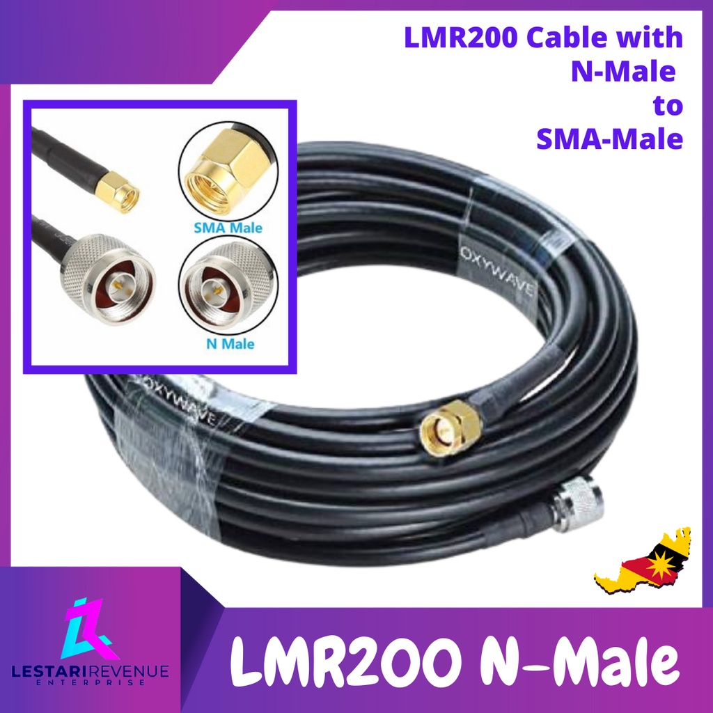 LMR200 SMA-Male to N-Male Low Loss Cable for PARABOLIC ANTENNA | Shopee ...