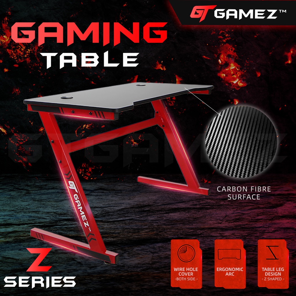 GTGAMEZ Z Series Carbon Fibre Surface With Modern Red Simple E-sports ...