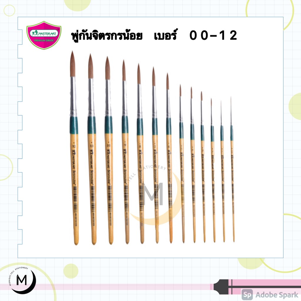 Masterart Round Brush Numbers 00 0 1 2 3 4 5 6 7 8 9 10 11 12. Master ...