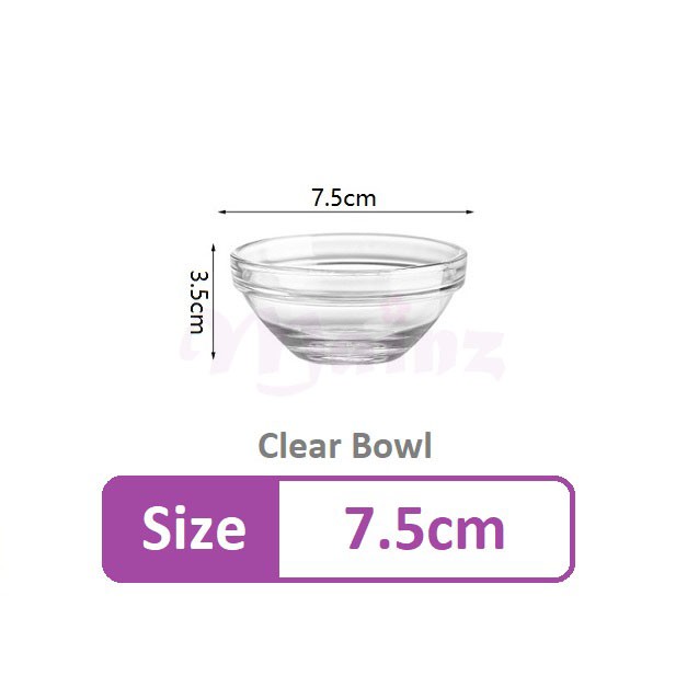 mangkuk kaca kecil Small clear Glass Bowl 6cm/7.5cm/9cm/10.5cm Sakura ...