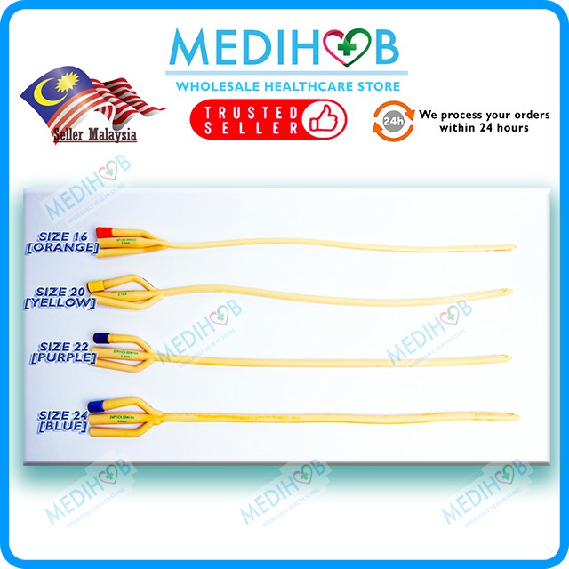 HOSPITECH 3 Way Standard Foley Catheter - Silicone Bonded with Latex ...
