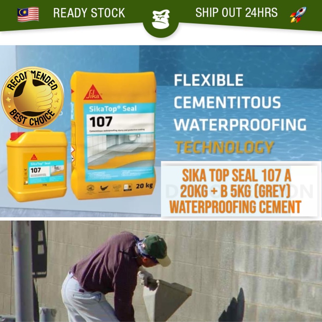 🔥Ready Stock🔥SIKA TOP SEAL - 107 A 20kg + B 5kg (Grey) [SET ...