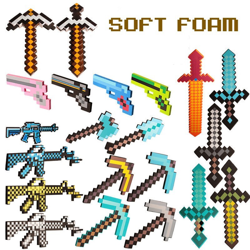 OEM Minecraft Game Merchandiser Soft Foam Weapon Pretend Play Sword ...