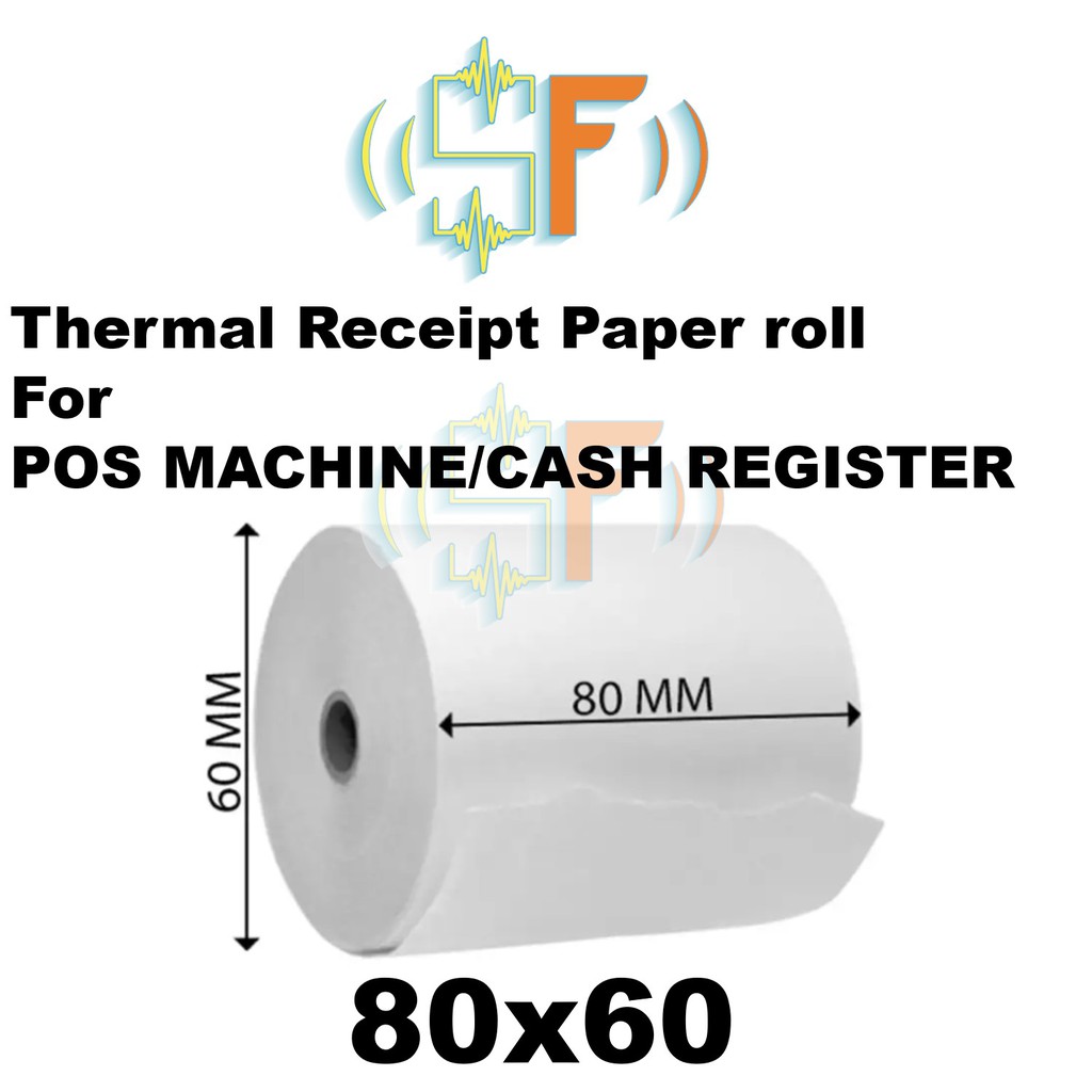 80x60 Thermal Receipt Paper roll 80mm x 60mm 70gsm High Quality POS ...