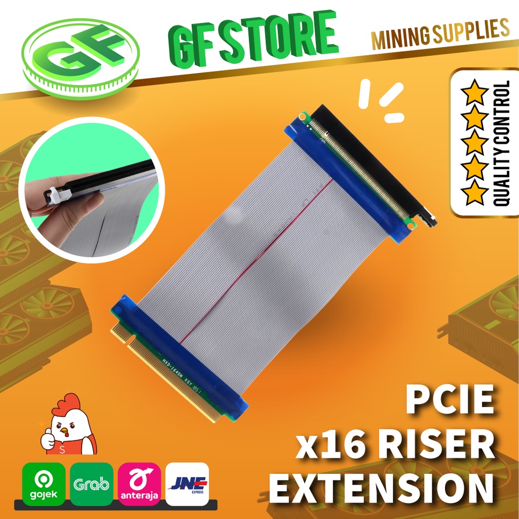 Pcie X16 Flexible Cable Extension Riser VGA X16 Cable | Shopee Malaysia