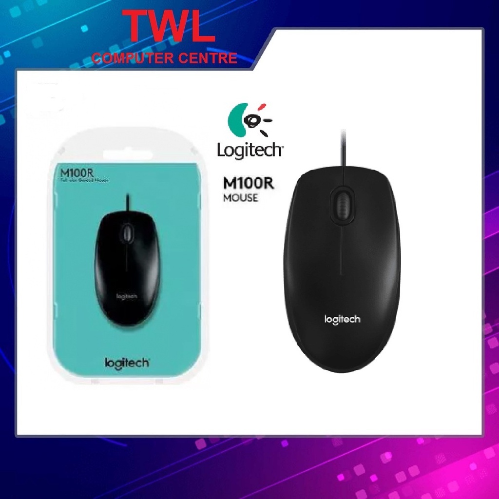 Logitech M100R Full Size Corded USB WIRED Mouse (1Y Warranty) | Shopee ...