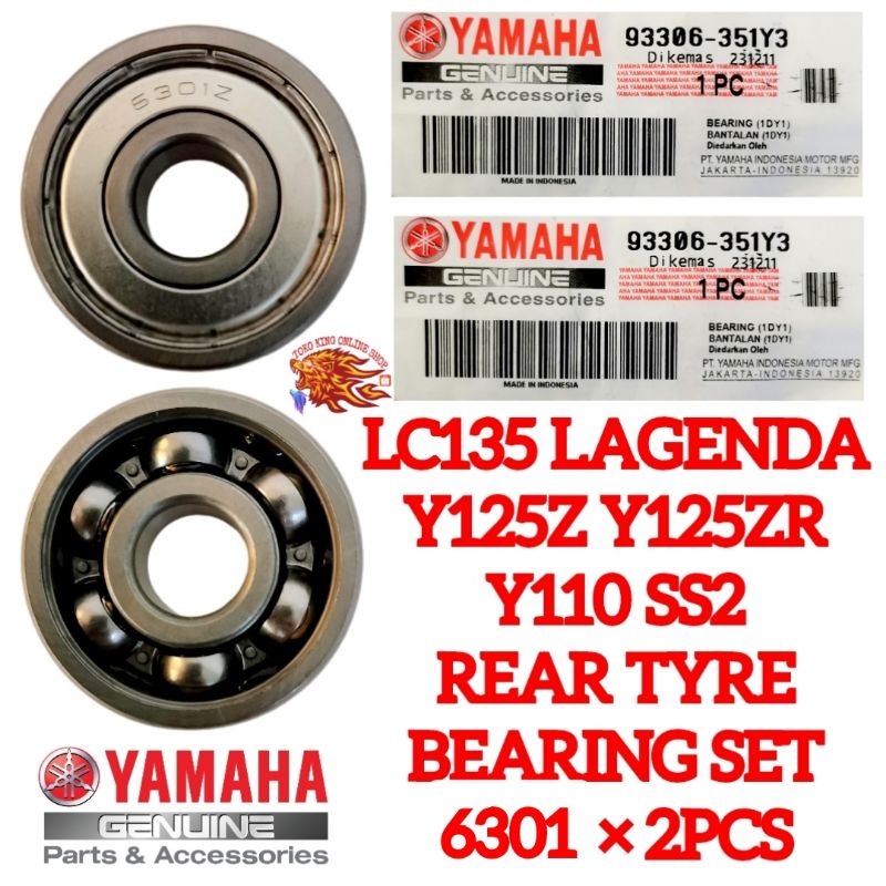 6300-6301 ORIGINAL YAMAHA LC135 V1-V8/SRL 110 115 FI/125Z 125ZR Y125Z/Y110 SS1 SS2 BEARING DEPAN ...