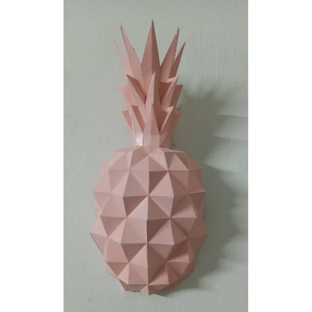 DIY 3D Papercraft A4 Paper Model Decor Kit: Pineapple Trophy Wall Decor ...