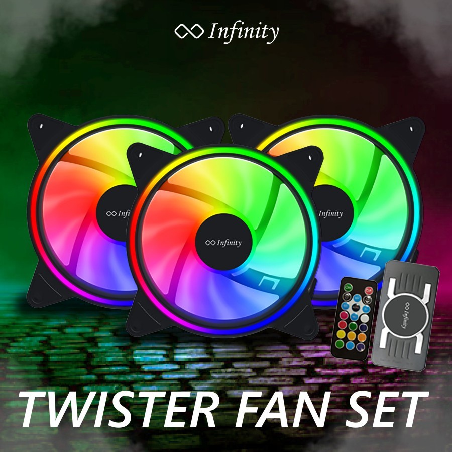 Fan ARGB Infinity Twister 1 Set (Controller + Remote + 3 Pcs Fan ...