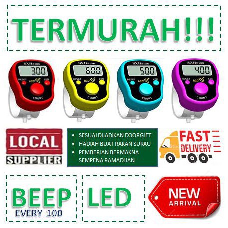 Tasbih Digital LED Buzz Beep setiap kali 100 ada box (Ready Stok ...