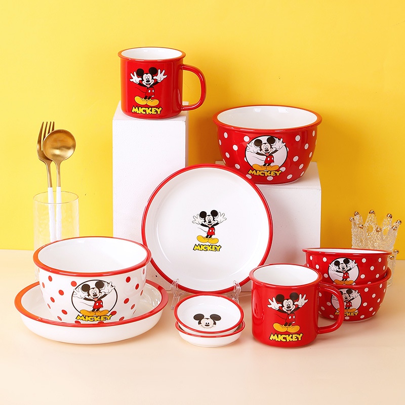 Mickey Mouse dinnerware Rice bowl Dinner Plate Eating bowl dinnerware ...