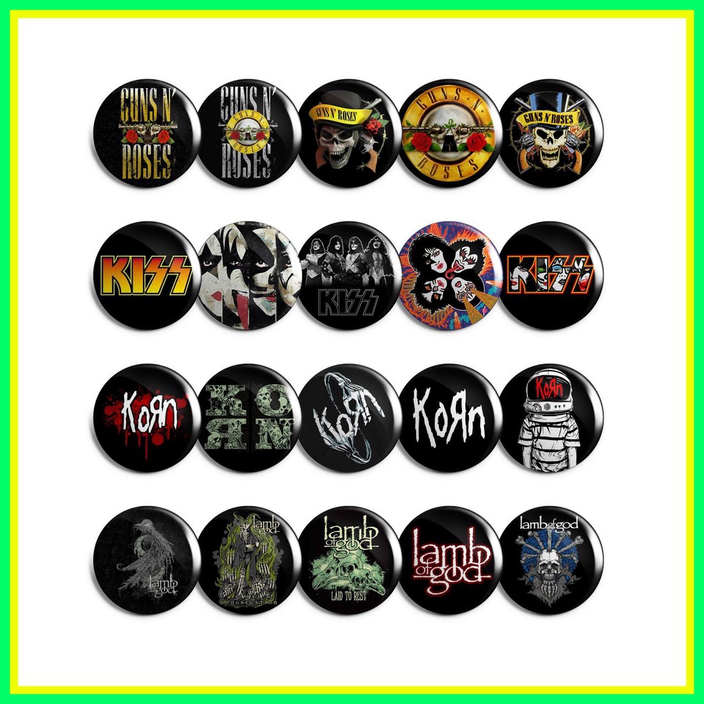 Button Badges (9) Band : Kiss, Korn | Shopee Malaysia