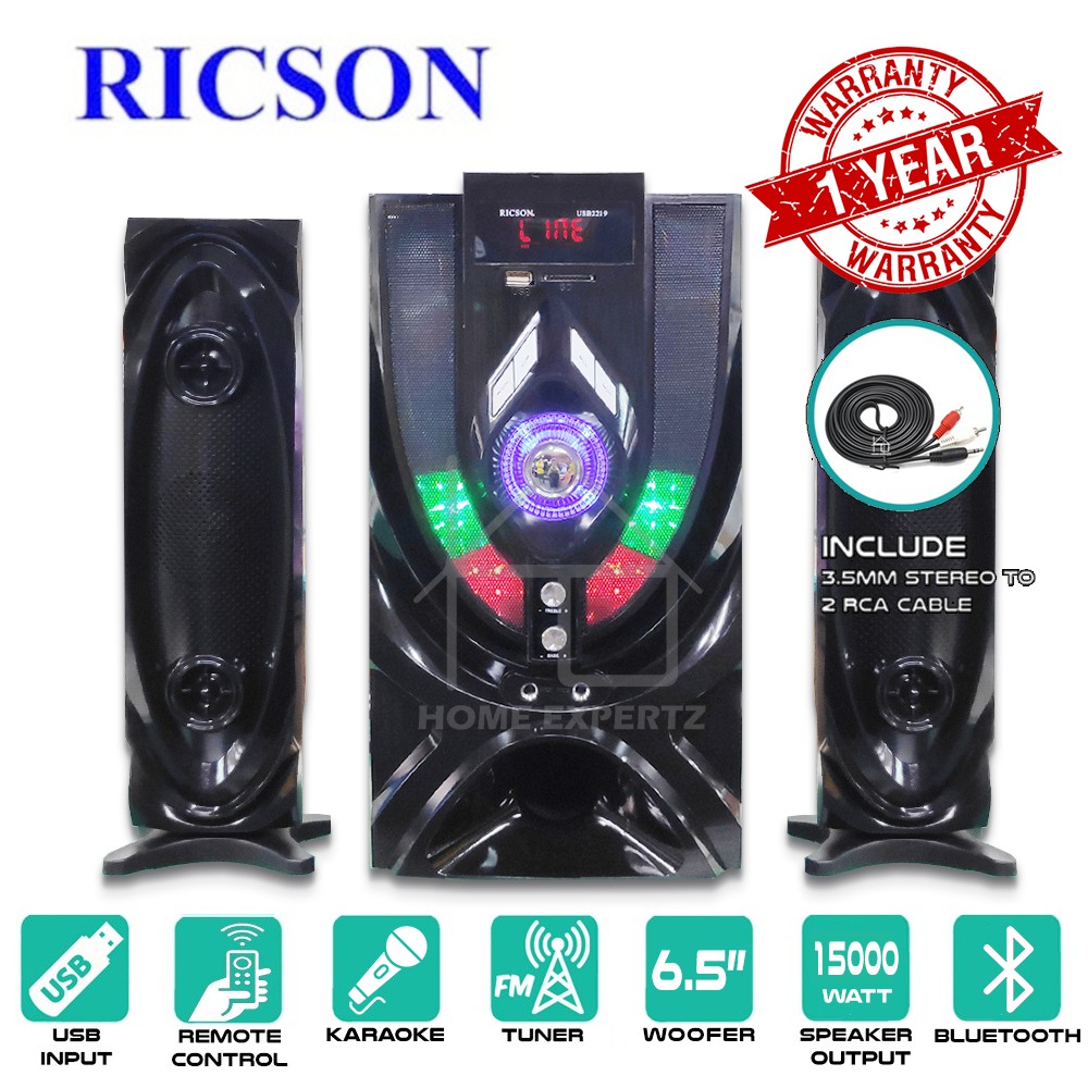 RICSON MULTIMEDIA SPEAKER SYSTEM WITH USB & SD CARD INPUT/ FM RADIO ...