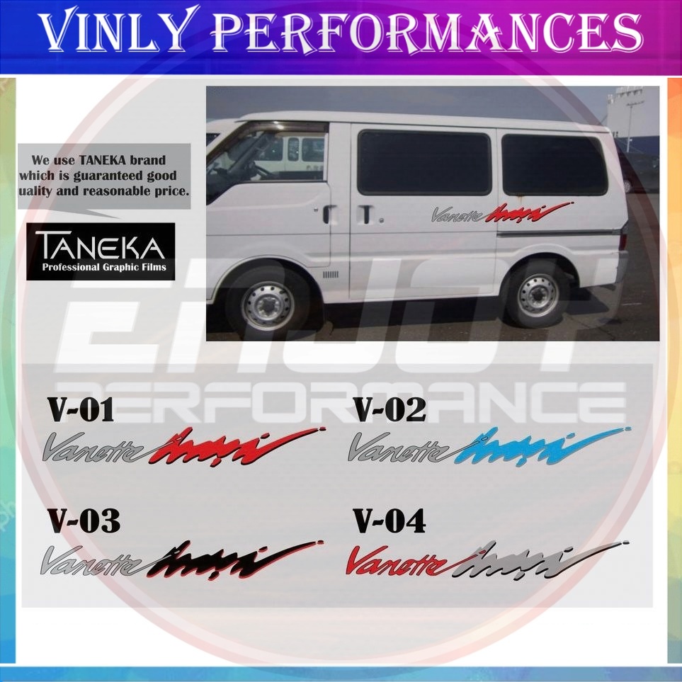 (1SET) Vanette Font Design Side Body Sticker Vinly Decals Automobile ...