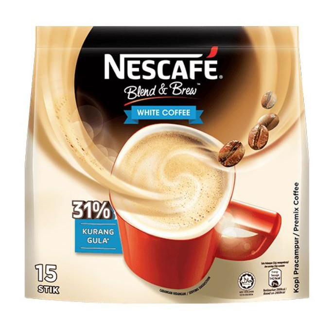 NESCAFÉ Blend & Brew White Coffee 31% LESS SUGAR [32g x 15's] | Shopee ...