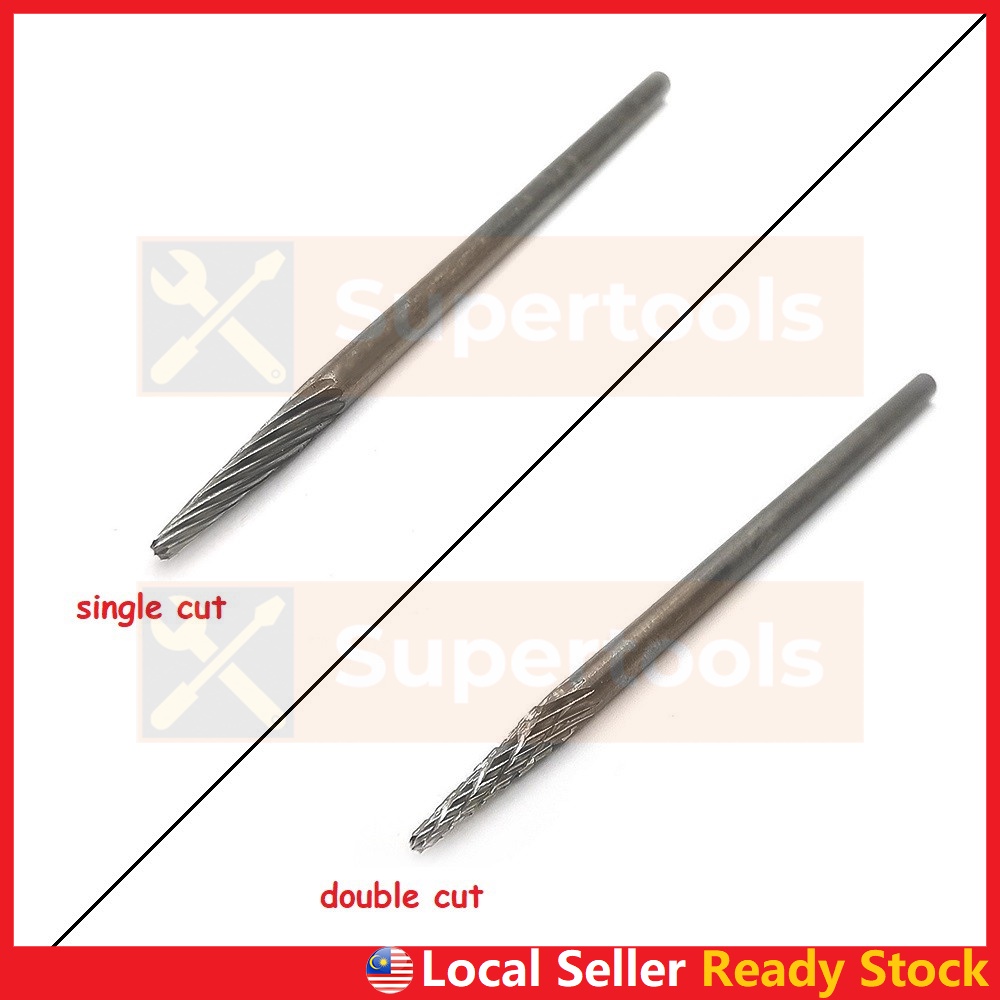 1pcs 3x3x75mm Tungsten Carbide Burr 3mm Single Cut Double Cut Rotary ...