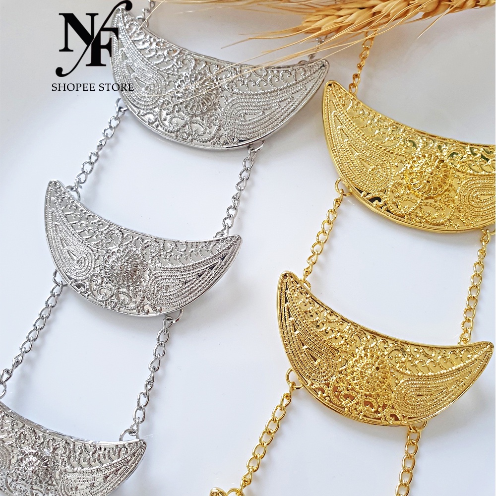 Dokoh Kerongsang Brooch Rantai Baju Kebaya Kurung Batu Premium Gold ...