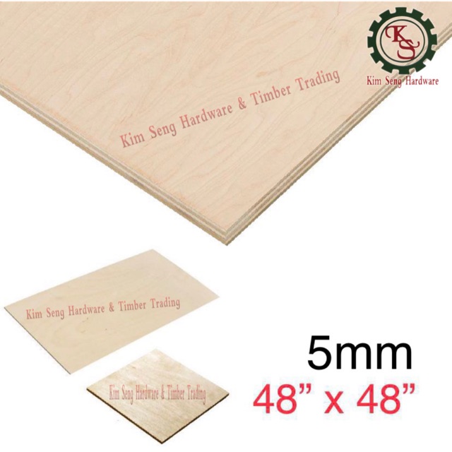 (4ft x 4ft) 5mm Plywood Timber Panel Wood Board Sheet Ply Wood 4’x4 ...