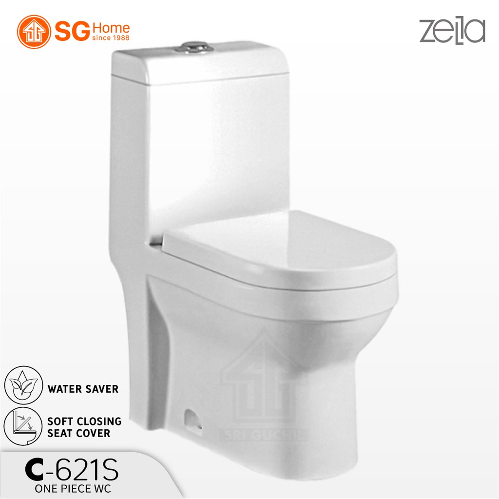 [ZELLA] C621S One Piece Toilet Washdown Water Closet (S-TRAP) 3/6L Dual ...