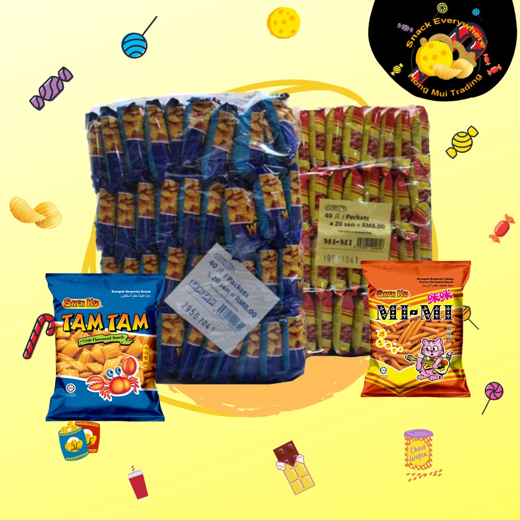 Mimi & TamTam 40 pcs x 16g【零食/Snack/Keropok】 | Shopee Malaysia