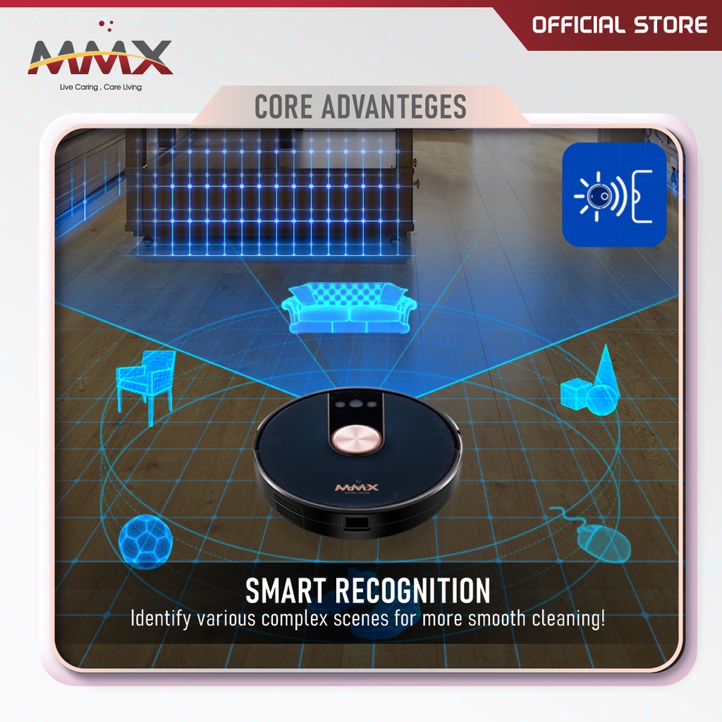 MMX Prime S7000 Navigasi Laser Basah & Kering Pintar APP Kawalan Suara ...