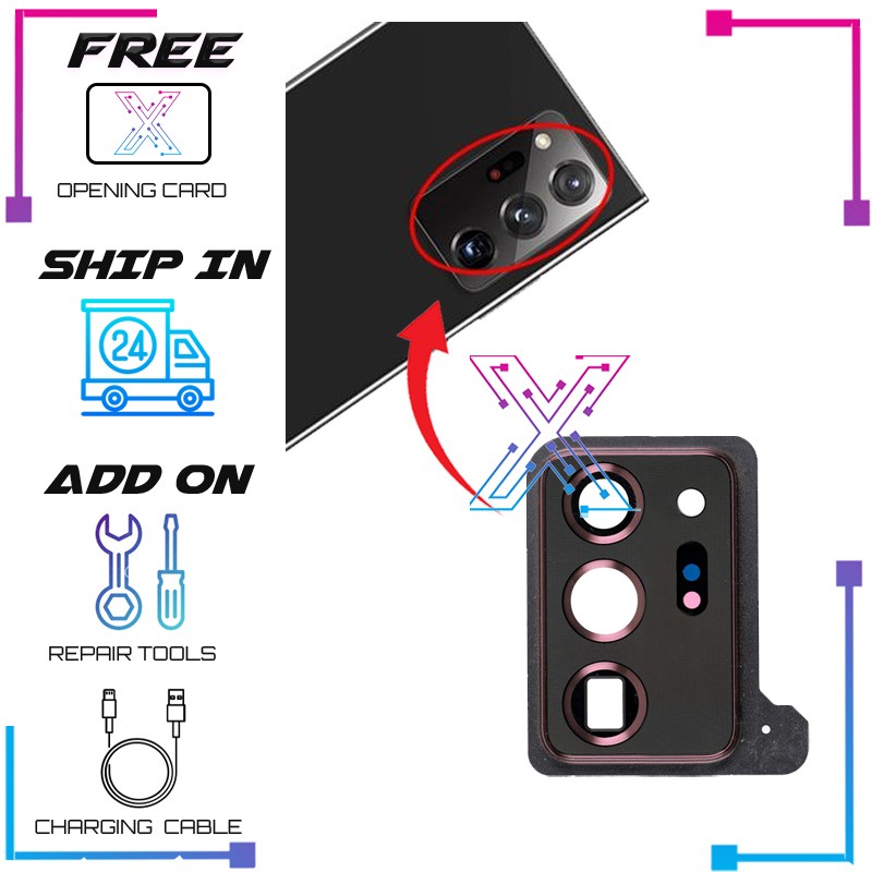 For Samsung Note 20 Ultra N986B Camera Lens Frame Cover Glass Lens ...