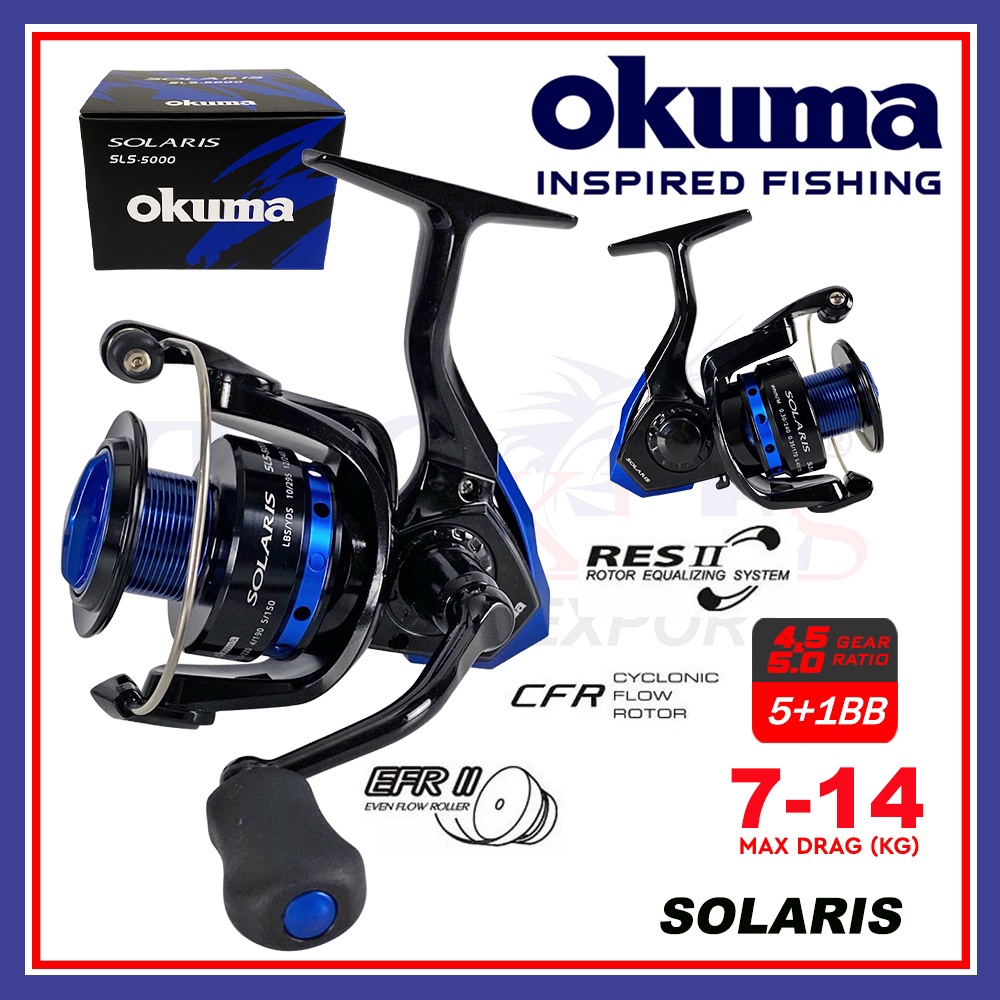 (7kg-14kg) Okuma Solaris Mesin Pancing Spinning Fishing Reel | Air ...