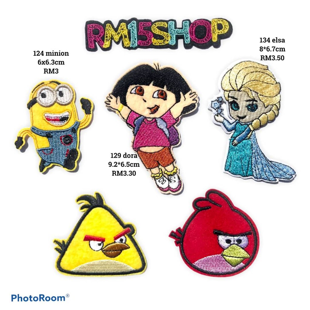 🇲🇾 Iron On patches Cartoon Game Angry Bird Dragon Ball Design | Shopee ...