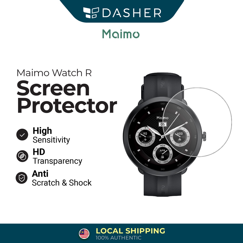 Maimo Watch R Tempered Glass Screen Protector Scratch & Shock Resistant ...