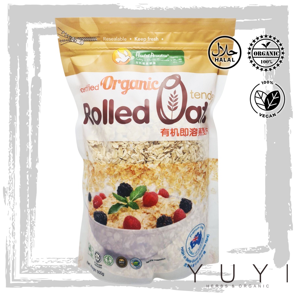 【Health Paradise】Certified Organic Rolled Oats - 500g | Shopee Malaysia