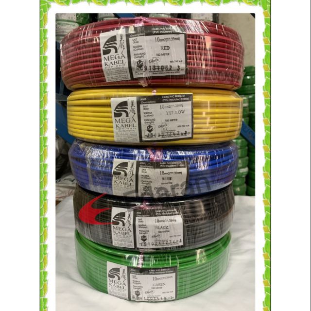 Mega 100% Pure Copper 10mm PVC Cable Wire | Shopee Malaysia