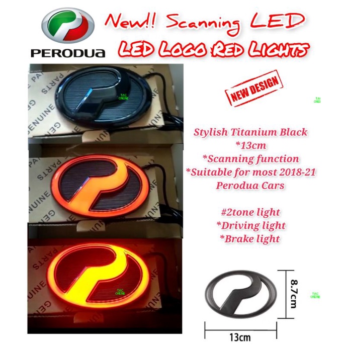 Perodua Bezza 2016-2022 Led Logo Emblem Scanning LED Day Light Brake ...