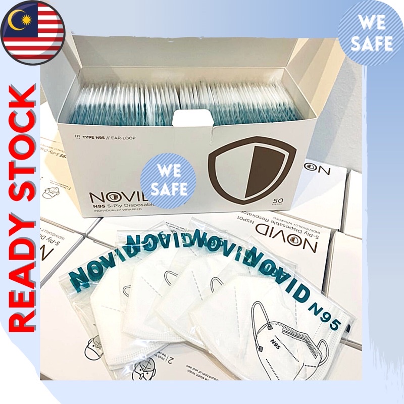 Novid N95 5-Ply Medical Face Mask Ready Stock (Individual Pack) 50Pcs ...